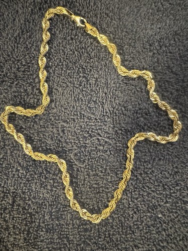 14k Diamond Cut Gold Rope Chain Heavy Solid Not Hollow 18 inch 6mm 45.7 ...