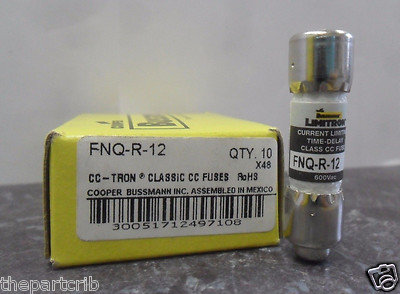 New Lot Bussmann FNQ R 12 12 Amp Fuses Class CC 600 Volts NIB | eBay
