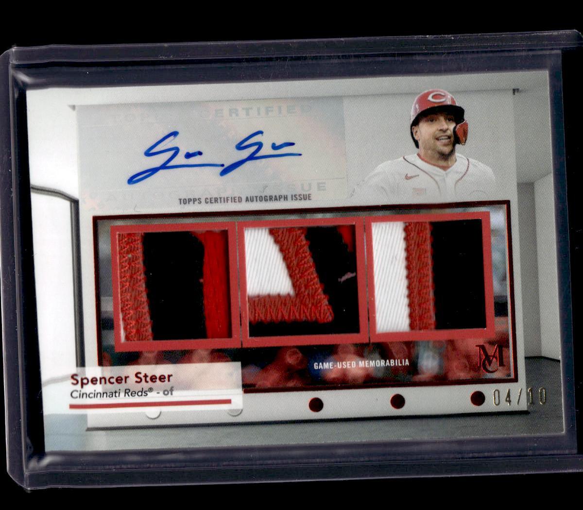 Spencer Steer 2024 Topps Museum #SWTRA-STE Triple Relic Auto #/10 | eBay