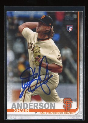 2019 Topps SHAUN ANDERSON Signed Card autograph AUTO GIANTS RC TWINS ...