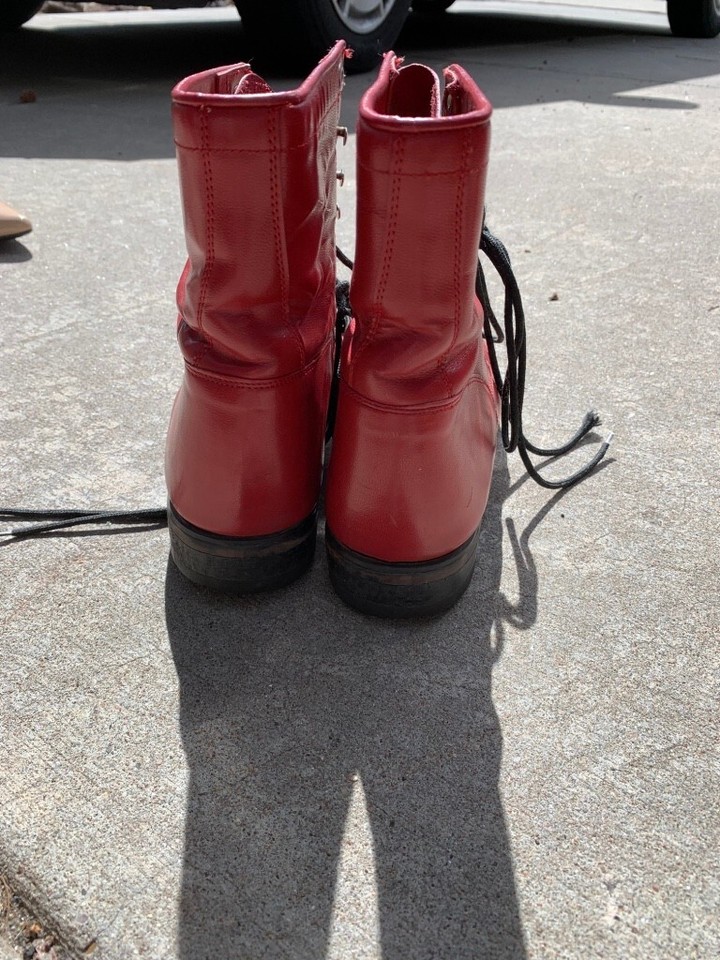 Vintage 80s JUSTIN Red Roper Boot With Fringe Size 6D | eBay