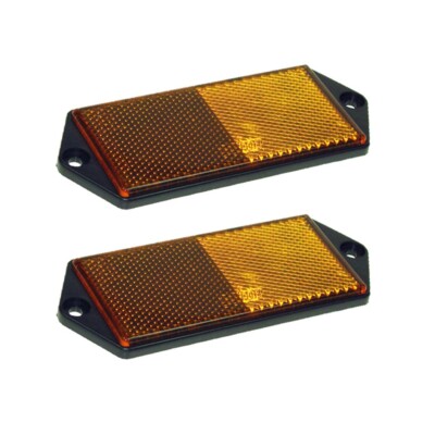 2 x Amber Reflectors Side 125mm x 50mm Trailer Caravan Horse Box Ifor ...
