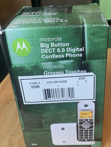 Motorola DECT 6.0 Cordless Big Button Phone K 301 899705002231| eBay