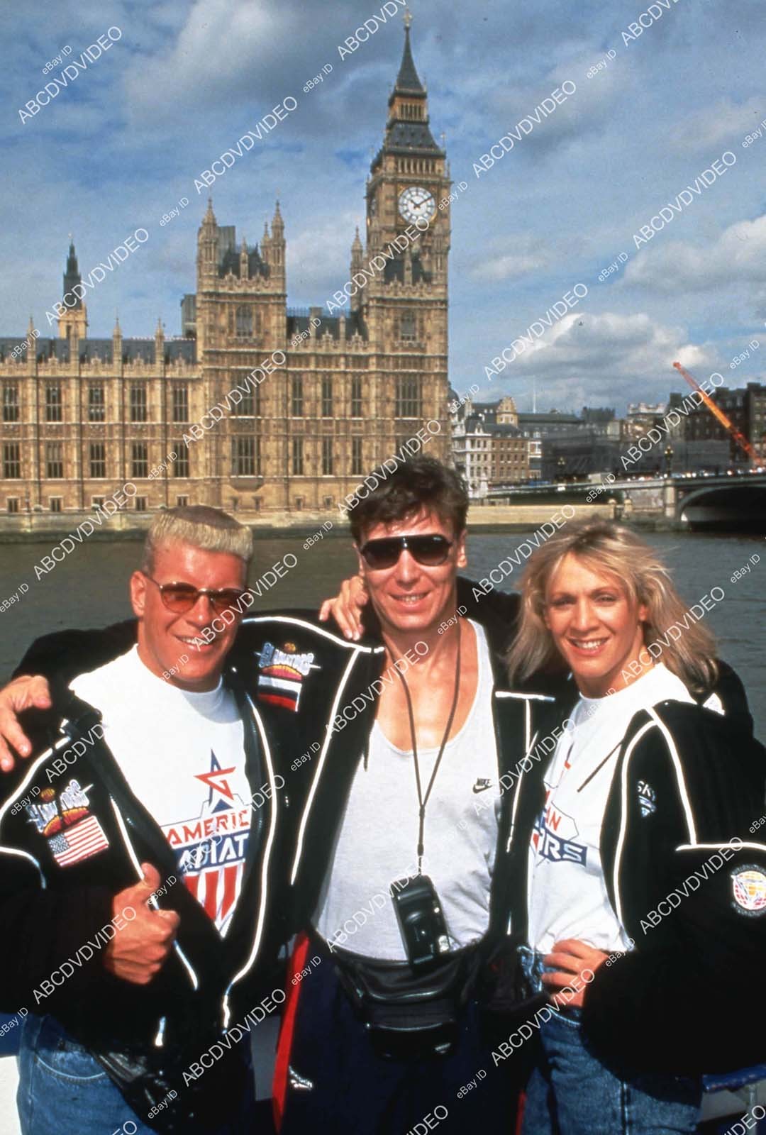 35m-15722 Jim Starr and athletes workout in London athletic game show ...