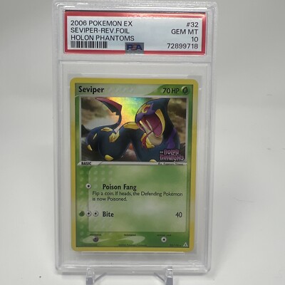 Seviper PSA 10 GEM MINT Pokemon Card REVERSE HOLO Ex Holon Phantoms 32/ ...