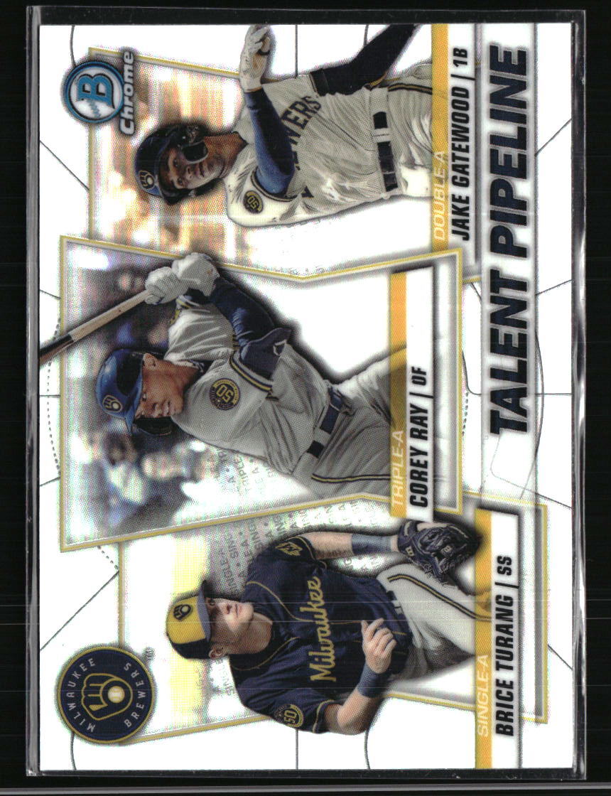 Corey Ray / Jake Gatewood / Brice Turang 2020 Bowman #TP-MIL Baseball ...