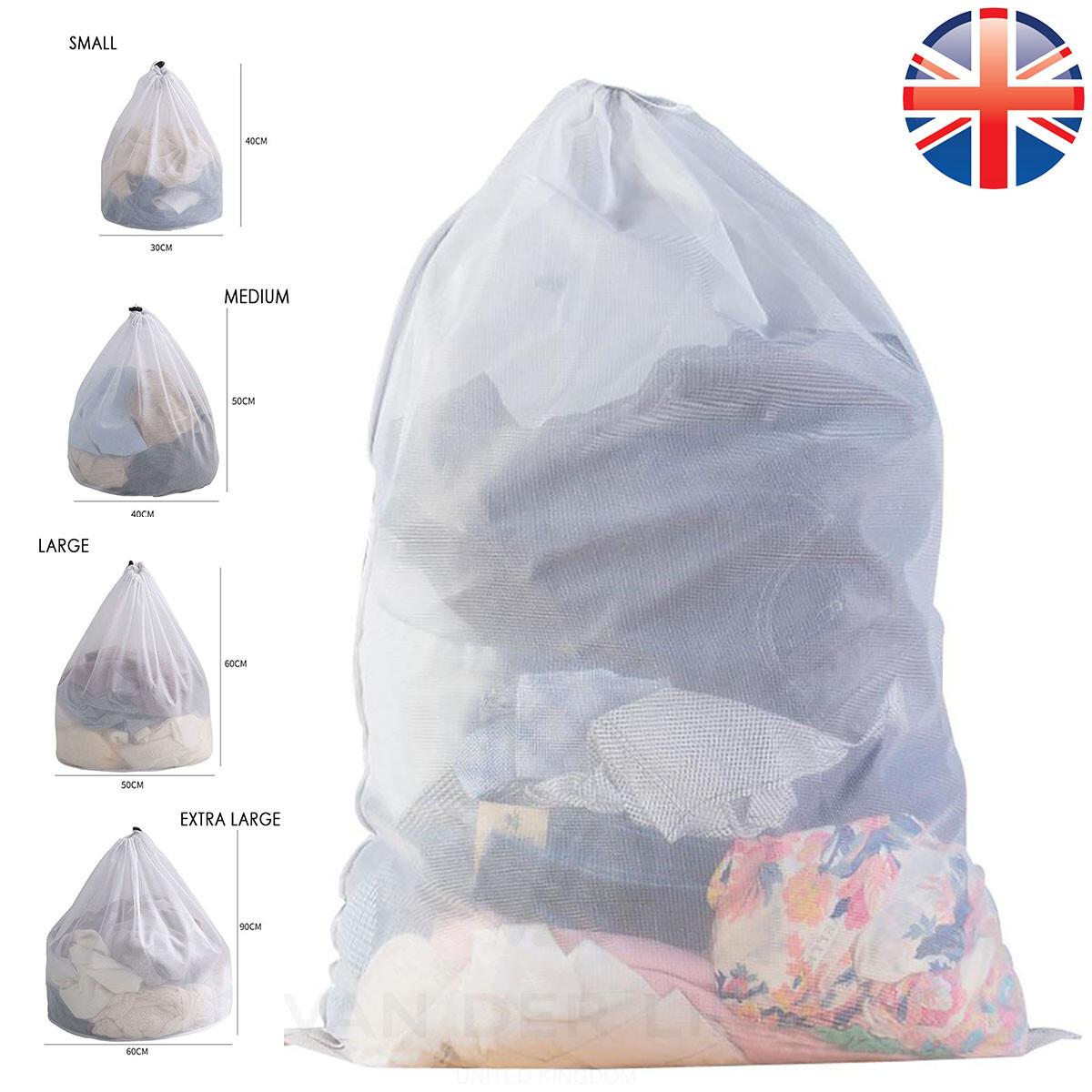 VDL DRAWSTRING LAUNDRY Wash NET BAG S/ M/ L /XL Mesh Reusable | eBay UK