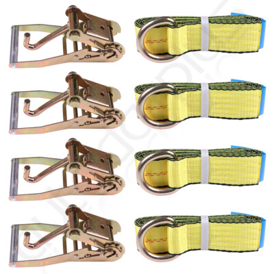 4set (12x) Lasso Wheel Lift Straps Tow Truck Tie Down 2" Ratchets J ...