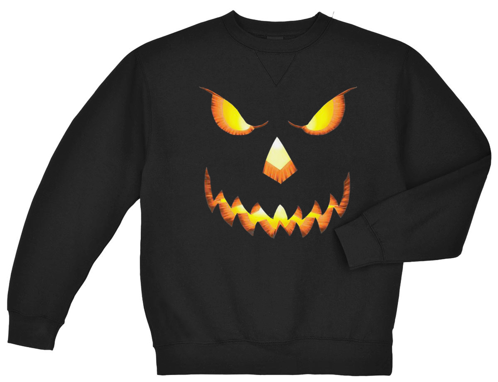 Halloween sweatshirt sweater crewneck Men's design Jack o Lantern scary ...