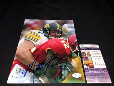 MATT ROTH MIAMI DOLPHINS SIGNED 8X10 PHOTO W/JSA COA T50439 IOWA HAWKS ...