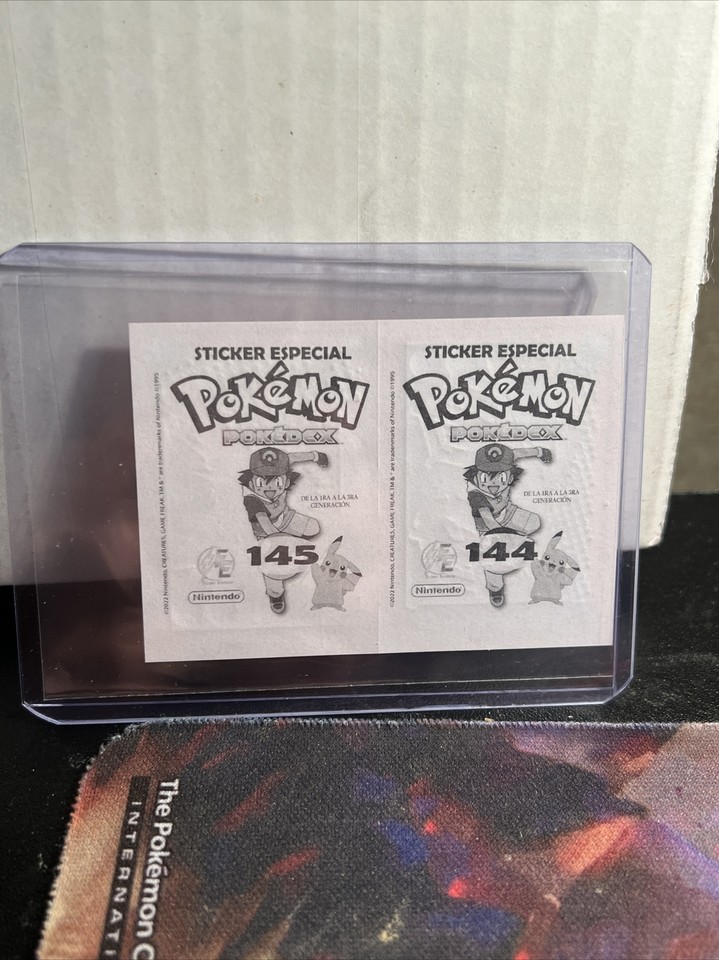 POKEMON POKEDEX Sticker EF #144-145 ARTICUNO / ZAPDOS 2022 PERU ICE ...