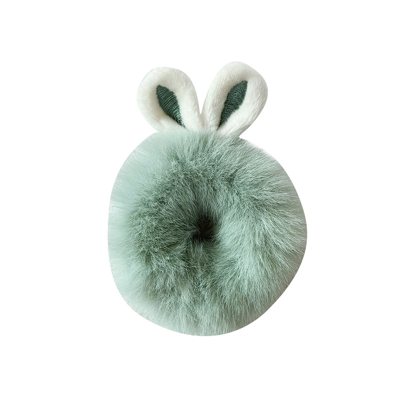 3PCS Imitation Rabbit Fur Fluffy Hair Ring Plush Hair Rope Hair ...