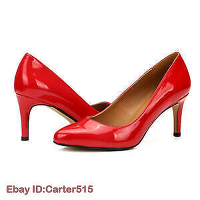 Men's Pumps Black High Heels Patent Leather Drag Queen Crossdresser ...