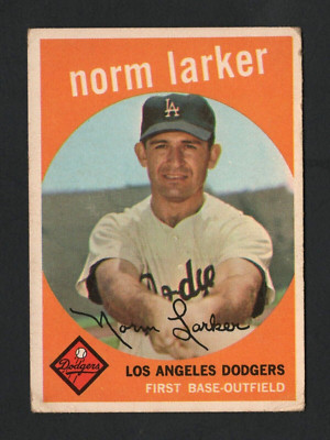 1959 Topps Baseball Card #107 Norm Larker – Los Angeles Dodgers | eBay