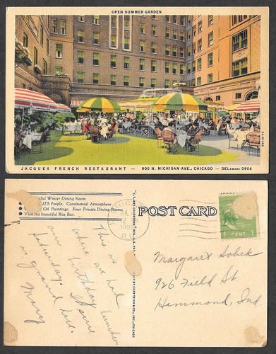 1939 Illinois Postcard - Chicago - Jacques French Restaurant | eBay