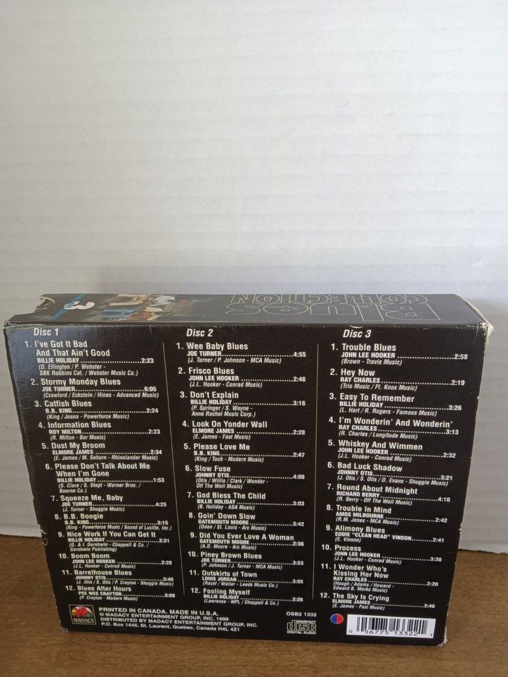 Original Artists Blues Collection -3 Disc Set Madacy VG Condition 1997 ...
