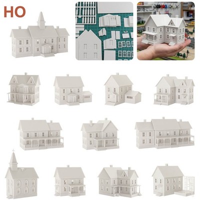 Evemodel HO Scale 1:87 Model House Kit White Not-built Architectural ...