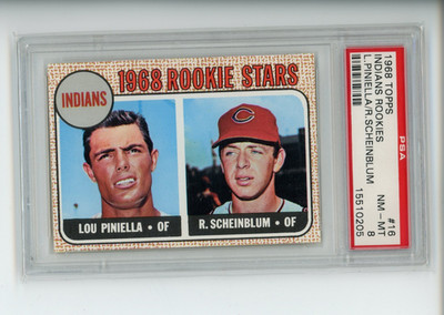1968 Topps Lou Piniella Richie Scheinblum #16 Rookies Stars Indians PSA ...
