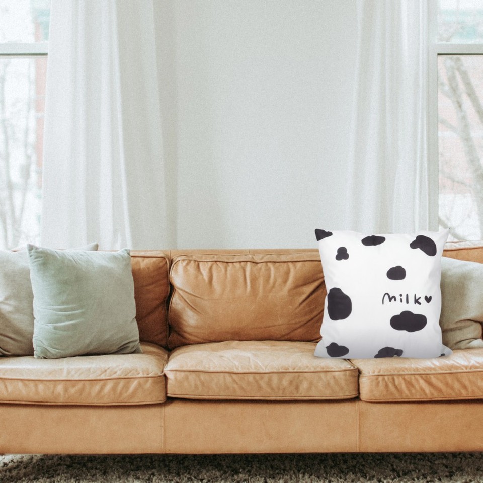 Fashion Indoor Cow Spots Print Two Sides Cushion Cover Comfortable ...