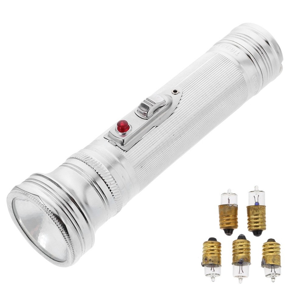 Portable Vintage Metal Flashlight 80s Hand Held Torch Battery Operated ...