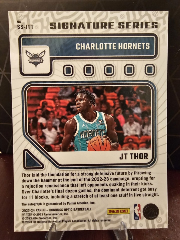 2023-24 Optic JT Thor Signature Series Autograph #SS-JTT Hornets | eBay