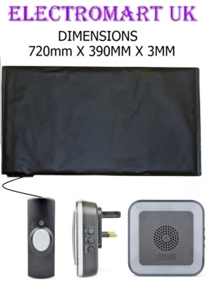 WIRELESS PRESSURE MAT PAD ALARM ALERT FLOOR DOOR BEDSIDE SECURITY 200M ...