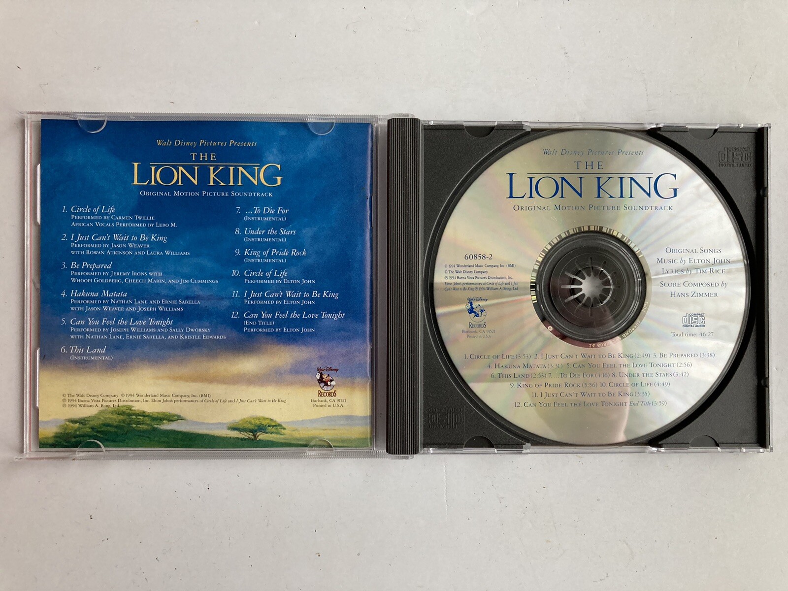 Walt Disney The Lion King Soundtrack CD 50086085873| eBay