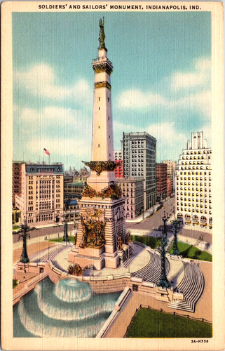 Postcard Indianapolis Indiana View Soldiers and Sailors Monument Post ...