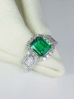 Emerald Cut Genuine Fine Quality 2.20CT Emerald With 1.63CT Clear CZ ...