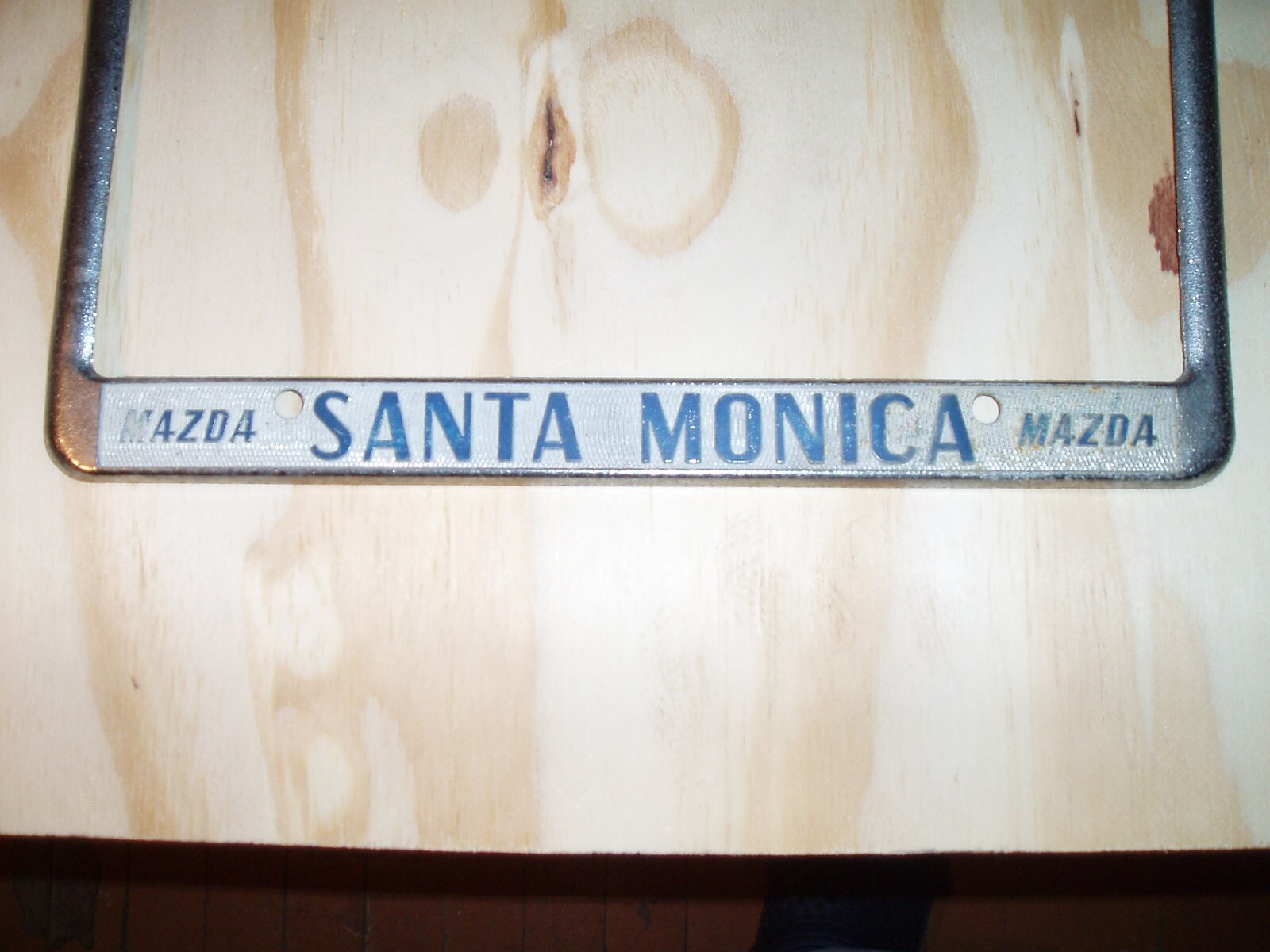 VINTAGE MAZDA LICENSE PLATE FRAME MAZDA SANTA MONICA early 70's **METAL ...