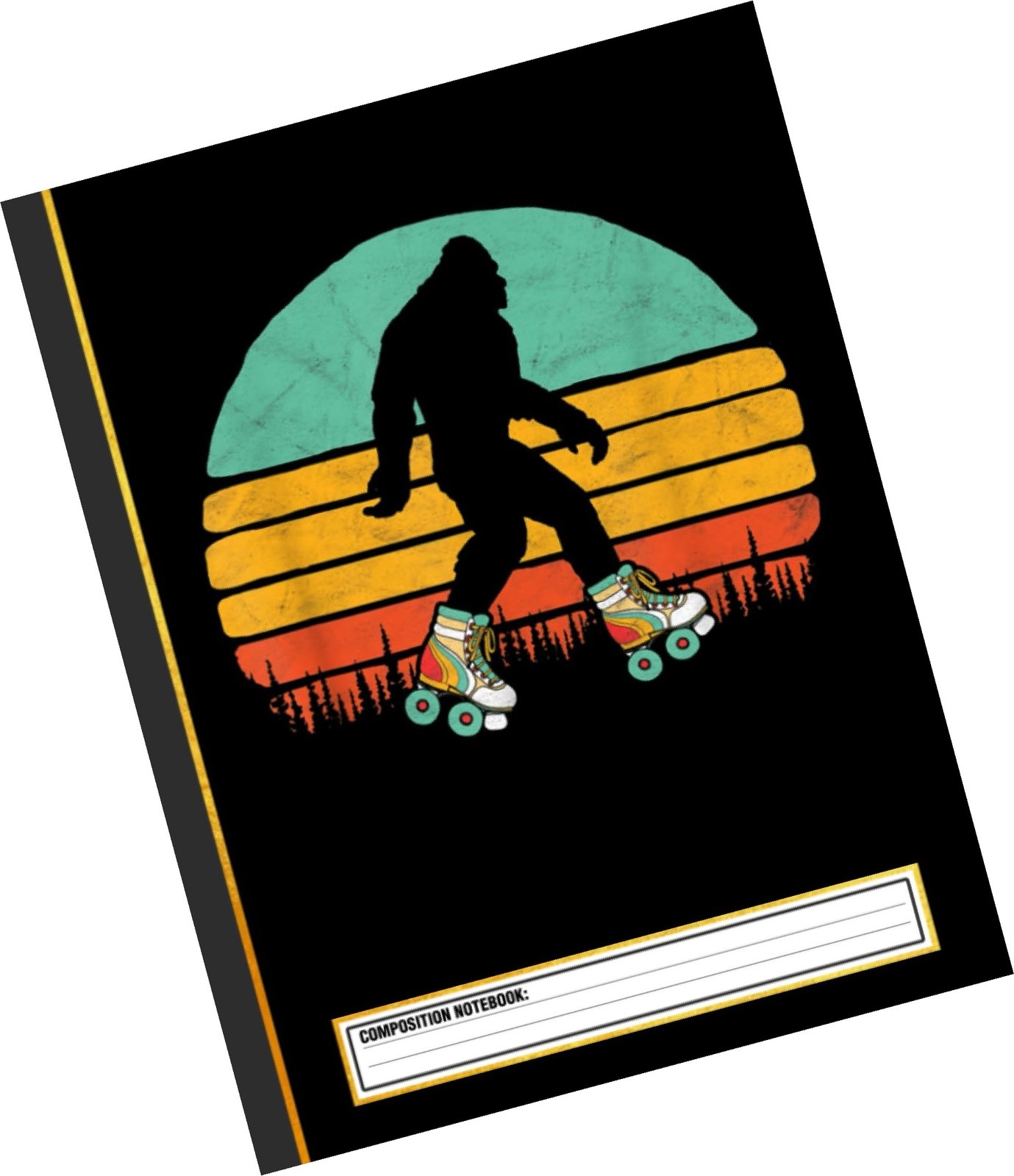 Retro Bigfoot Roller Skating Sasquatch Composition Notebook | eBay
