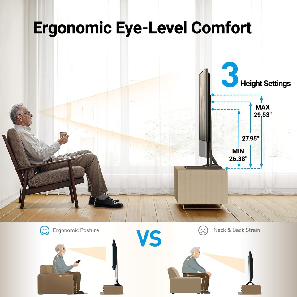 Universal TV Stand Mount for 22-70 Inch TVs, Height Adjustable Table ...