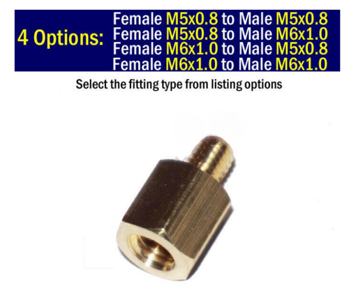 NEW Thread M5 M5x0.8-M6 M6x1.0 Fitting Adapter Male Female Connector ...