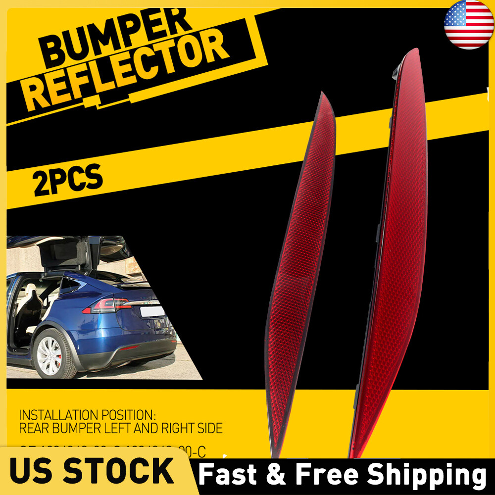 2PCS Rear Bumper Reflector Light For Tesla Model X 1034342-00-C 1034343 ...