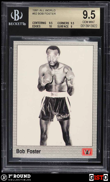 POP 1: Bob Foster RC BGS 9.5: 1991 All World Boxing Rookie Card Gisto ...