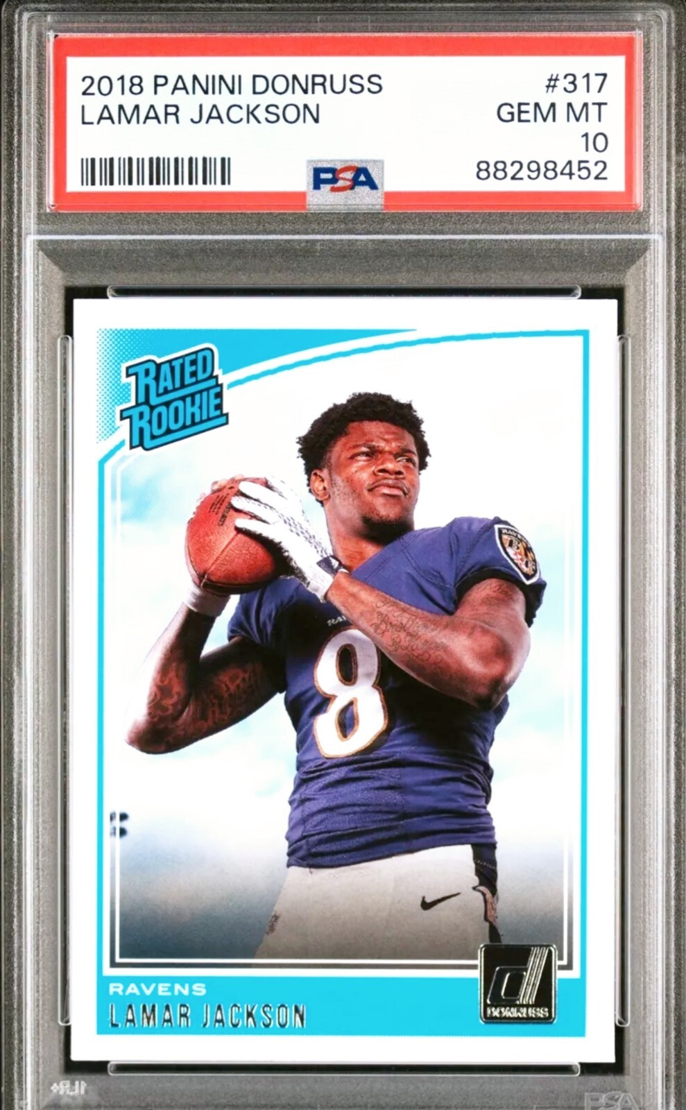 2018 Panini Donruss - Rated Rookie PSA 10 GEM MINT Lamar Jackson (RC ...