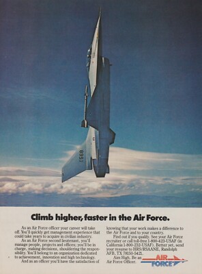 1986 U.S. Air Force - F-14 Tomcat Fighter Jet Straight Vertical - Print ...