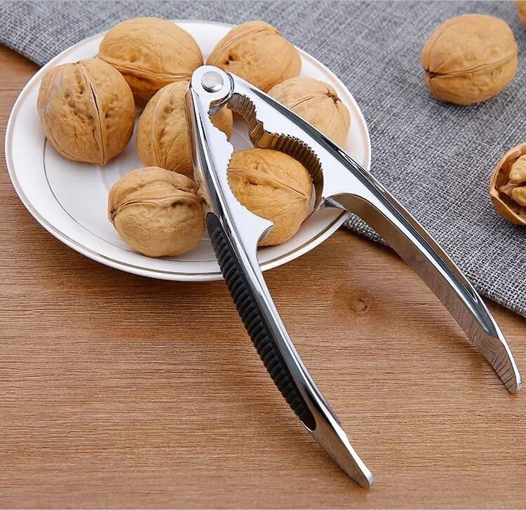 Metal Nutcracker NEW Heavy Duty Walnut Cracker Opener Rubber Grips ...