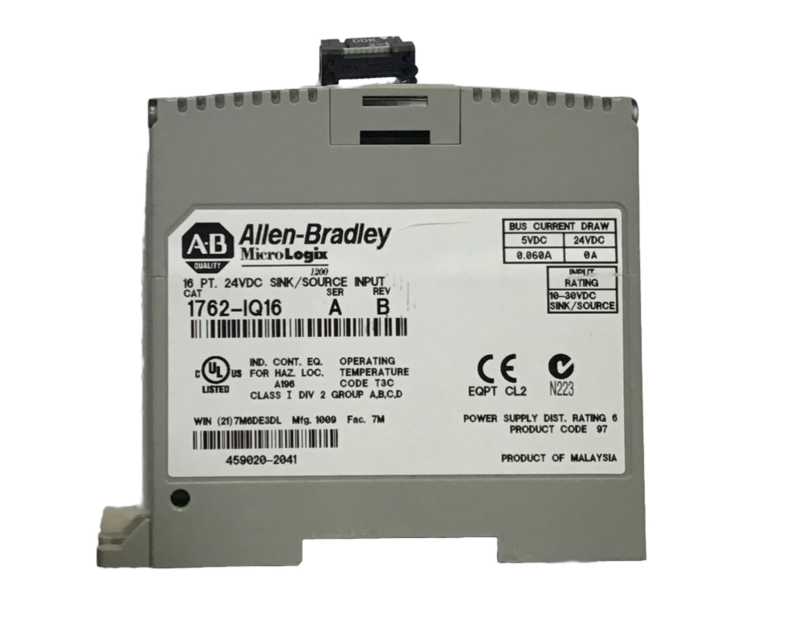 Allen-Bradley MicroLogix 1762-IQ16 DC Input Module | eBay
