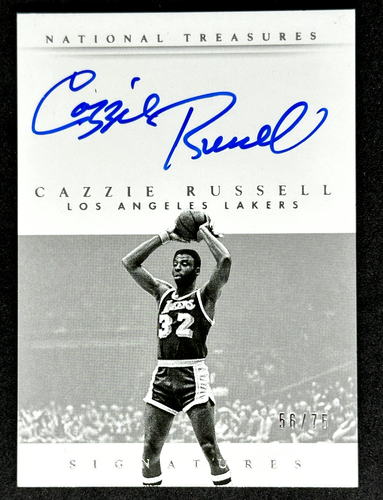 2014-15 Panini National Treasures Signatures auto Cazzie Russell /75 ON ...