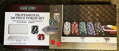 CLASSIC SPORT 500pc Professional Poker Set (11.5g) Chips. Aluminum Case ...