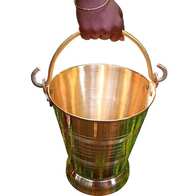 Brass Bucket for Puja or Storing Water Or Serving Food Capacity 3 ...