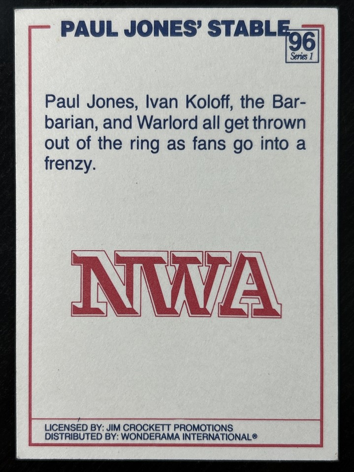 1988 Wonderama NWA Wrestling Card, Paul Jones' Stable, Card #96 | eBay