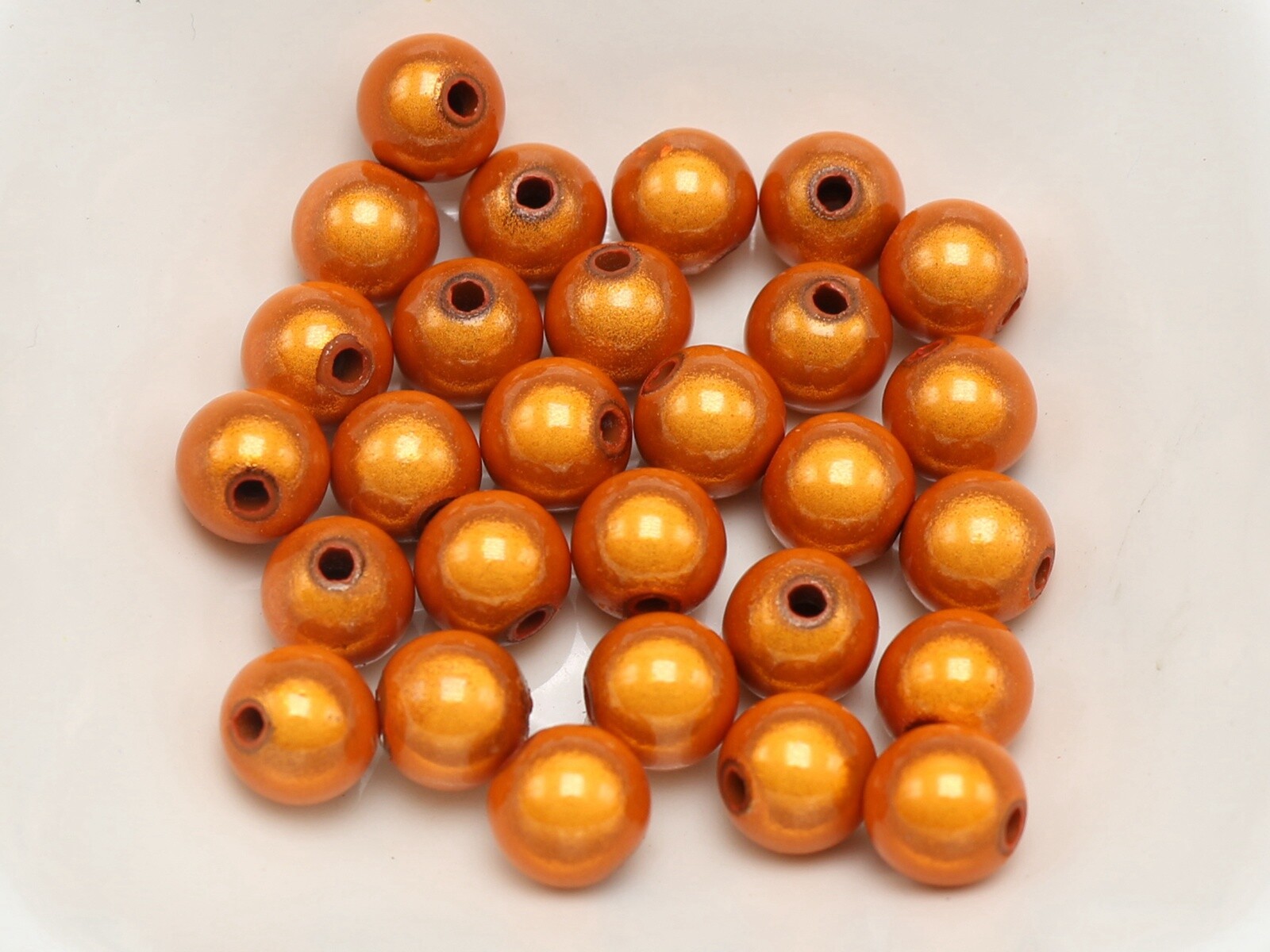 100 pcs Orange 3D Illusion Acrylic Miracle Round beads 8mm Spacer Beads ...