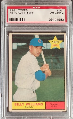 Sale 1961 Topps BILLY WILLIAMS Rookie Card RC Baseball Card #141 PSA 4 ...