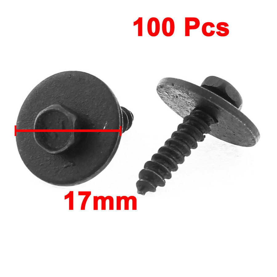 100PCS 7mm Hex Metal Car Screw Body Fender Bumper Retainer Clips 4.2-1 ...