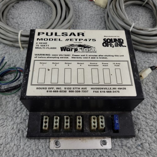 Sound Off Pulsar WarpFlash 4 Head 75 Watt Strobe Power supply ETP475 ...