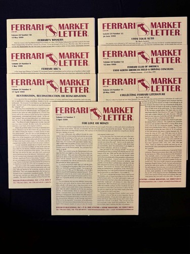 Ferrari Market Letter Vol. 24 Q2 Apr May Jun 1999 Issues #7–13 ...