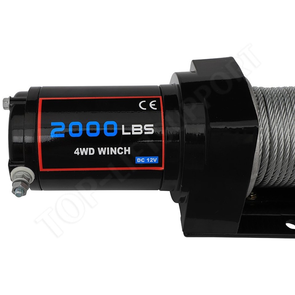 12V Electric Recovery Winch 2000LBS For Trailer Truck SUV with Wire Remote | eBay