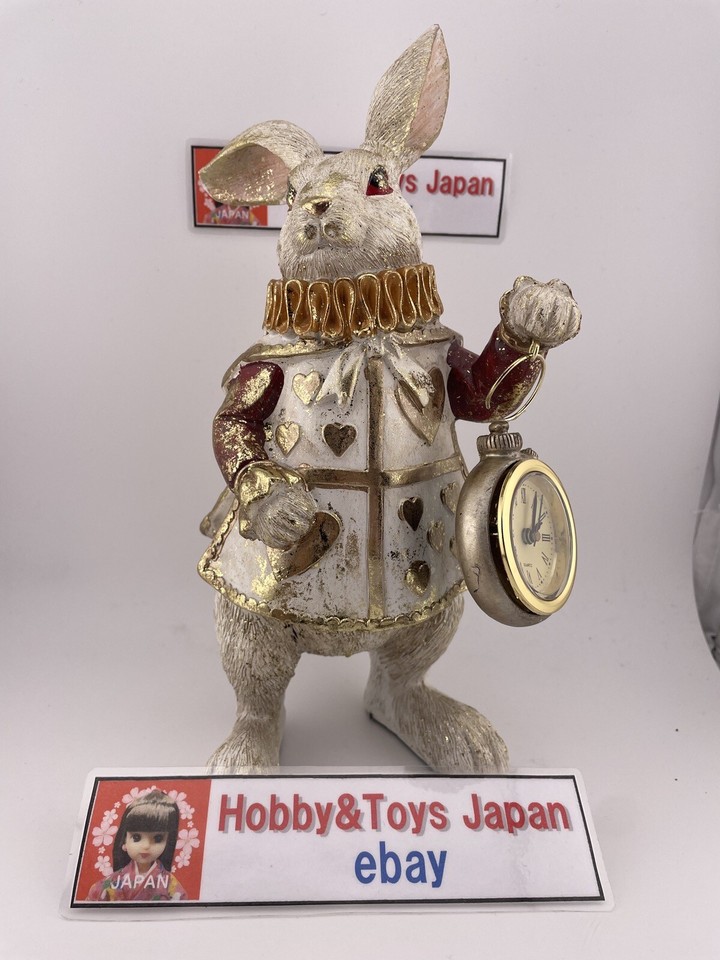 Alice In Wonderland White Rabbit Clock Statue Antique Style 9.6inch ...